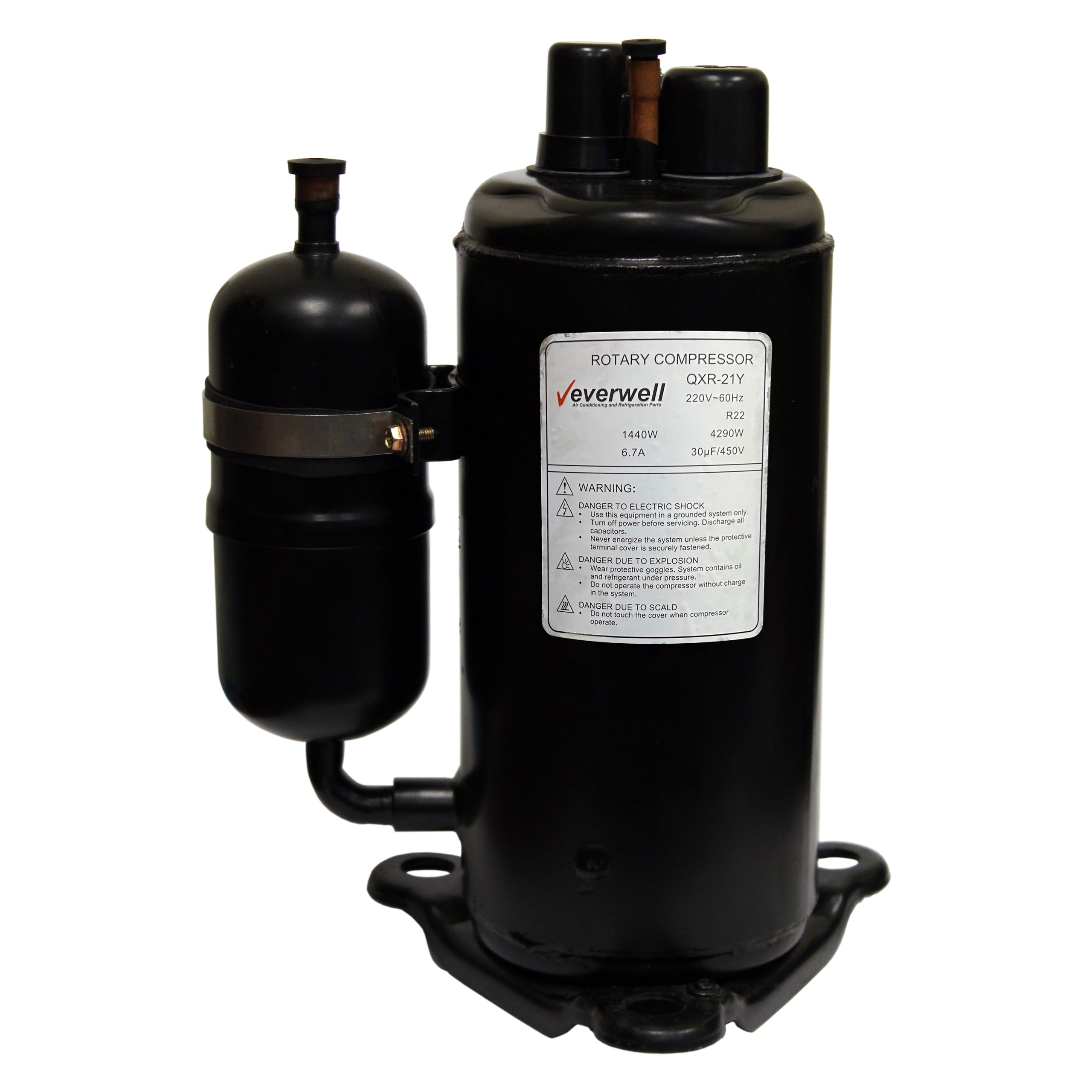 EVERWELL - QXR-21Y - ROTARY COMPRESSOR, 15 KBTU, 230V/1Ph/60Hz, R22 ...
